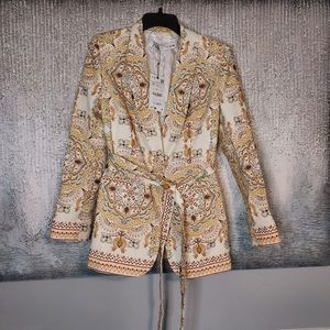 Zara | Jackets & Coats | Zara Printed Linen Blazer | Poshmark